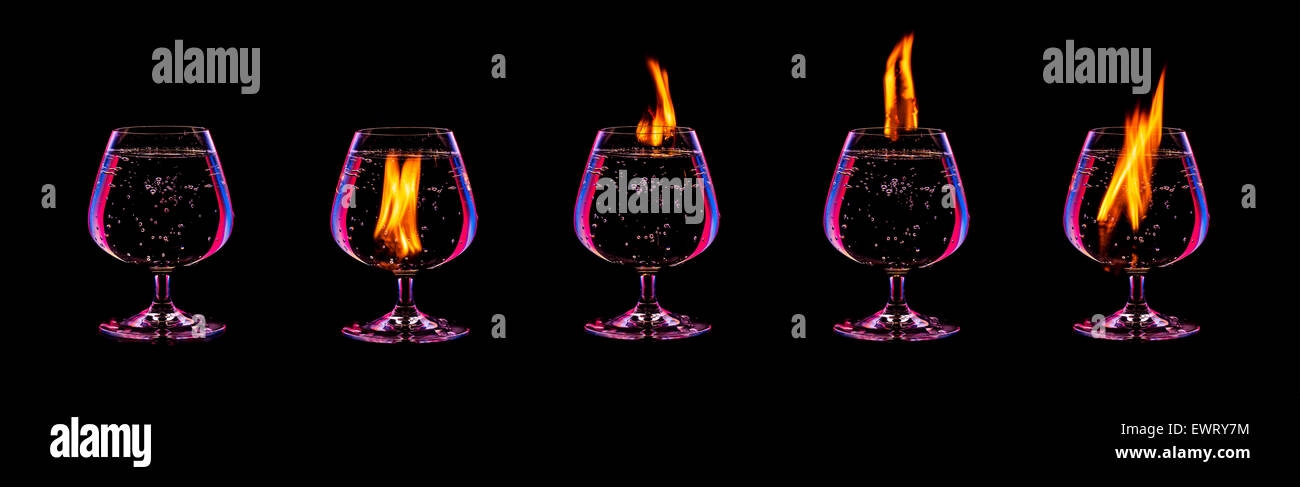 Fire cocktail collection Stock Photo - Alamy
