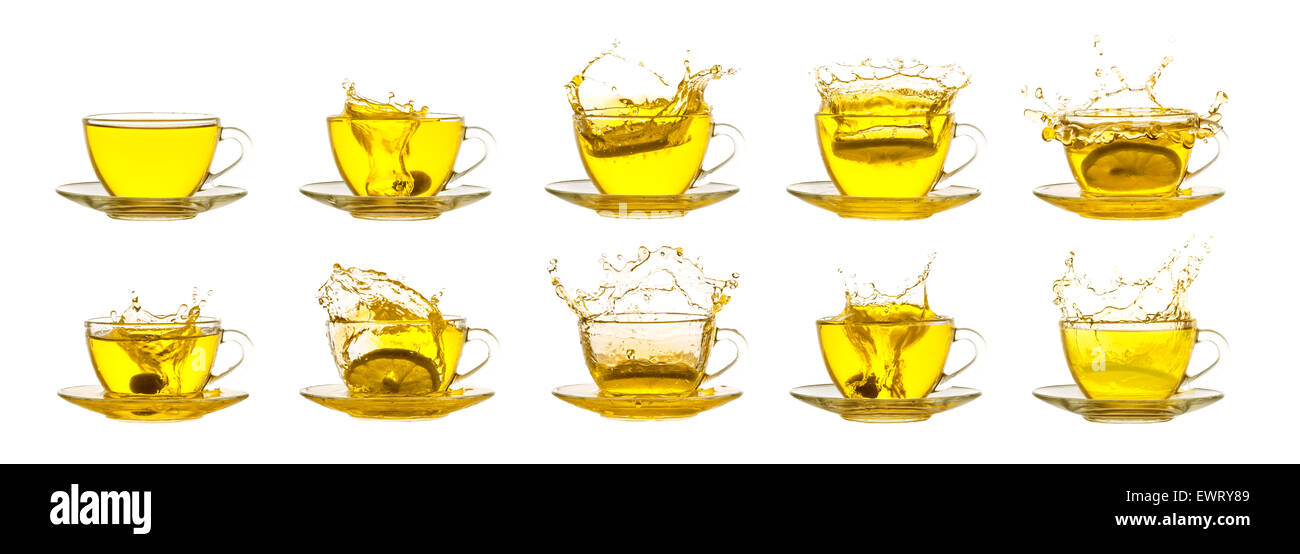 Tea splash collection Stock Photo - Alamy