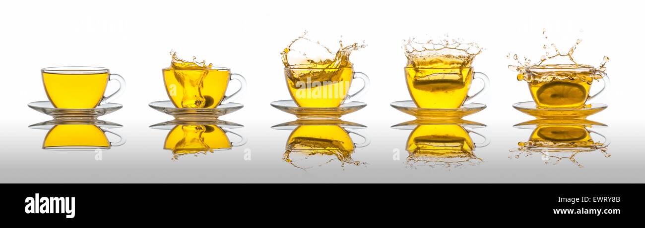 Tea splash collection Stock Photo - Alamy