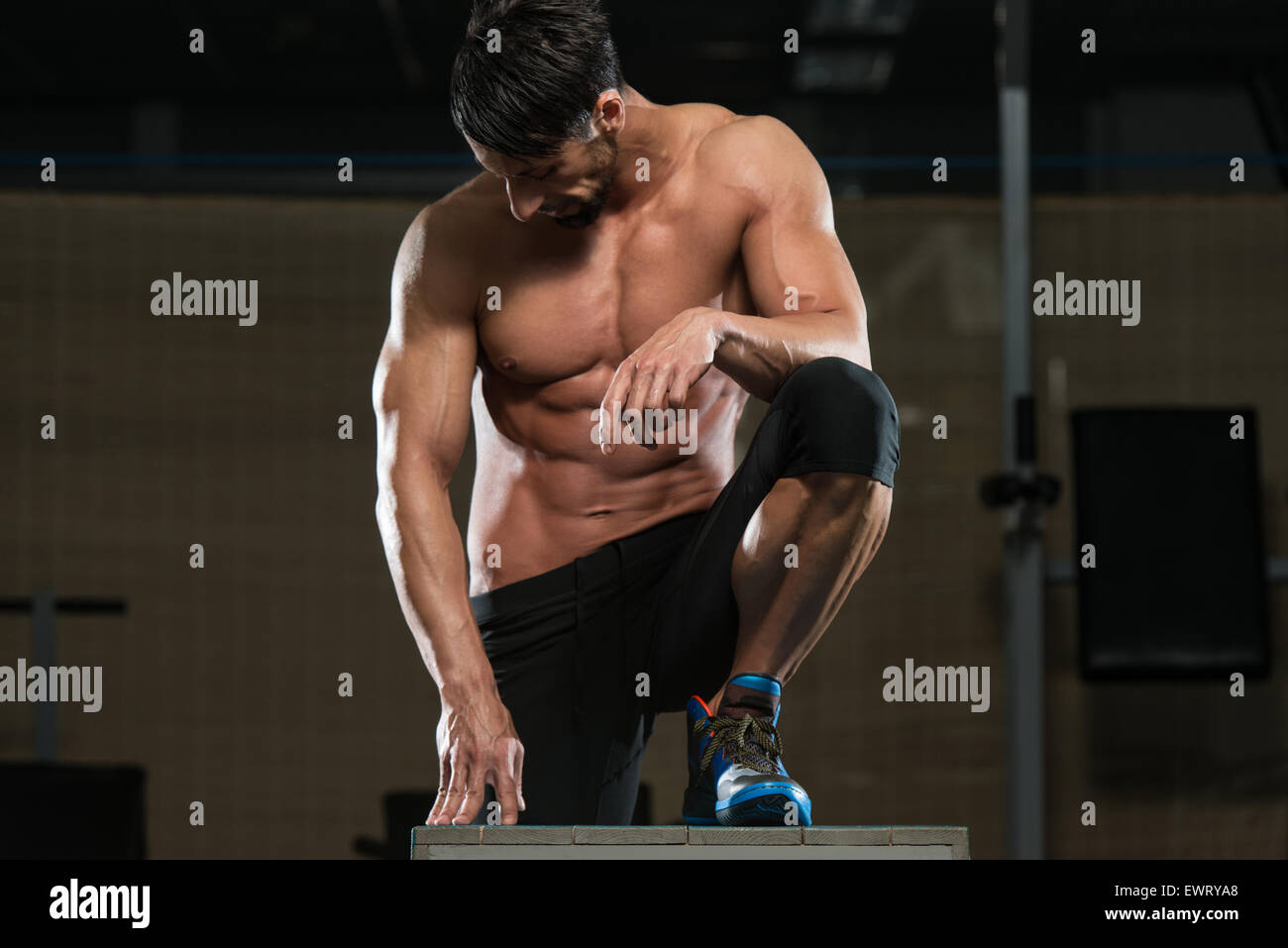 Portrait Of A Physically Fit Young Man Resting After Exercise Stock ...