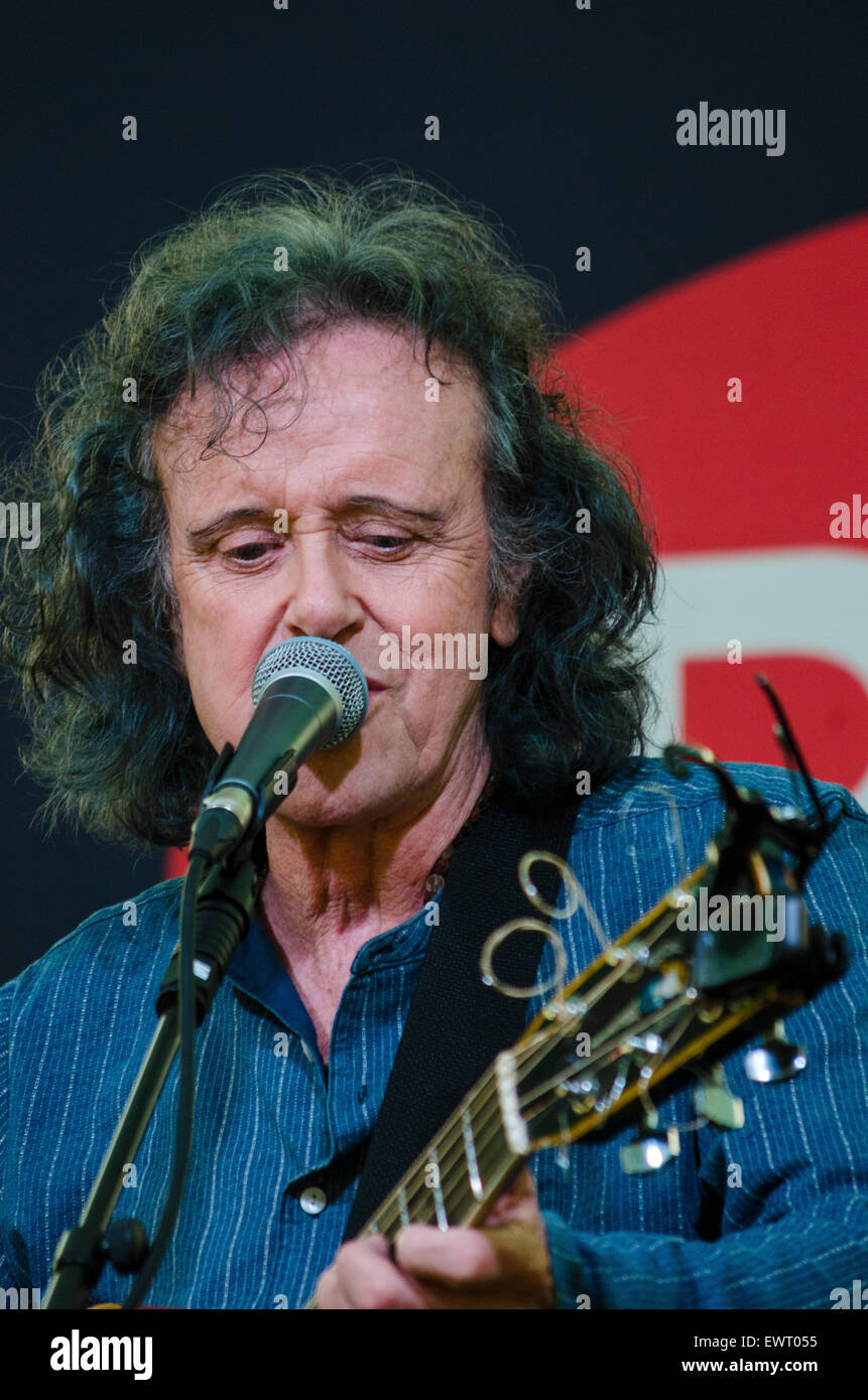 Scottish Singer and Guitarist Donovan playing the PRS For Music stage ...