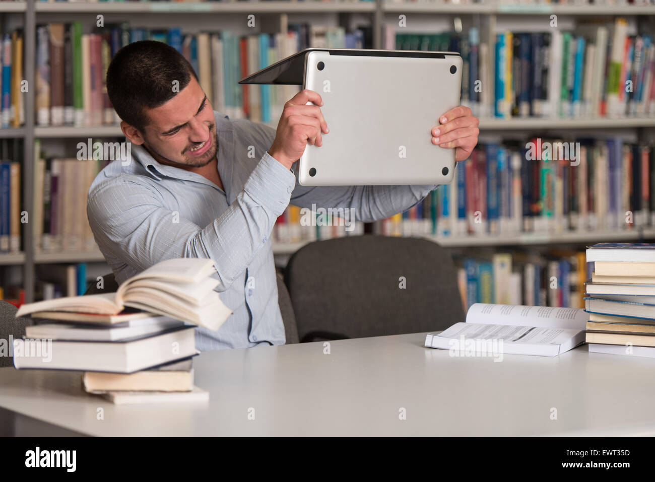 Man destroy computer hi-res stock photography and images - Alamy