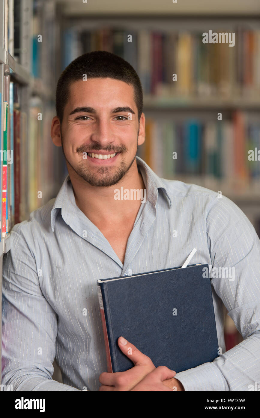 A Portrait Of An Caucasian College Student Man In Library - Shallow ...