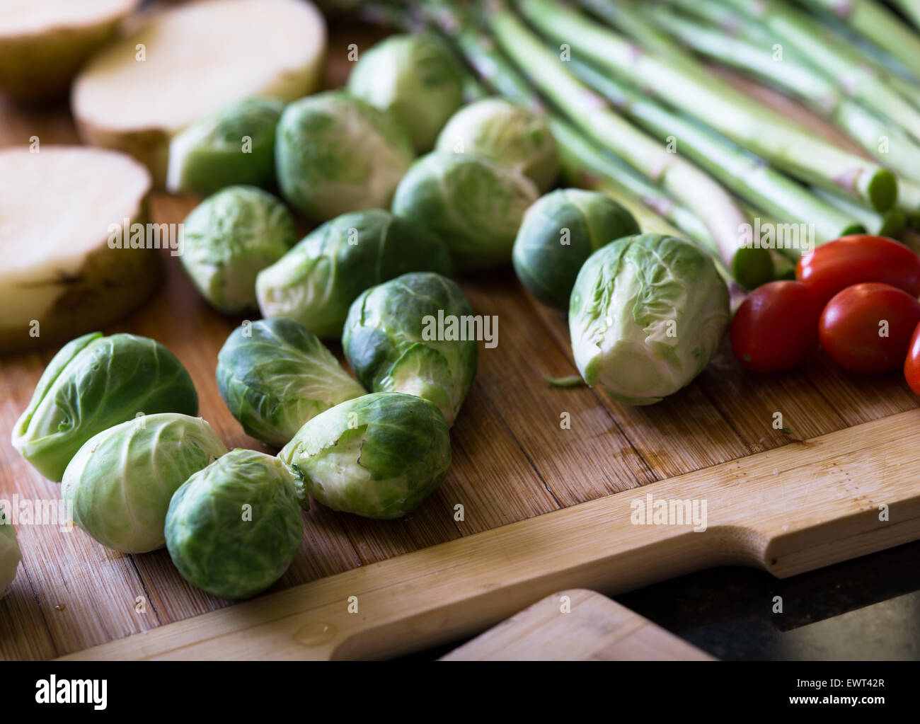 close up view of nice fresh vegetables on color background Stock Photo ...