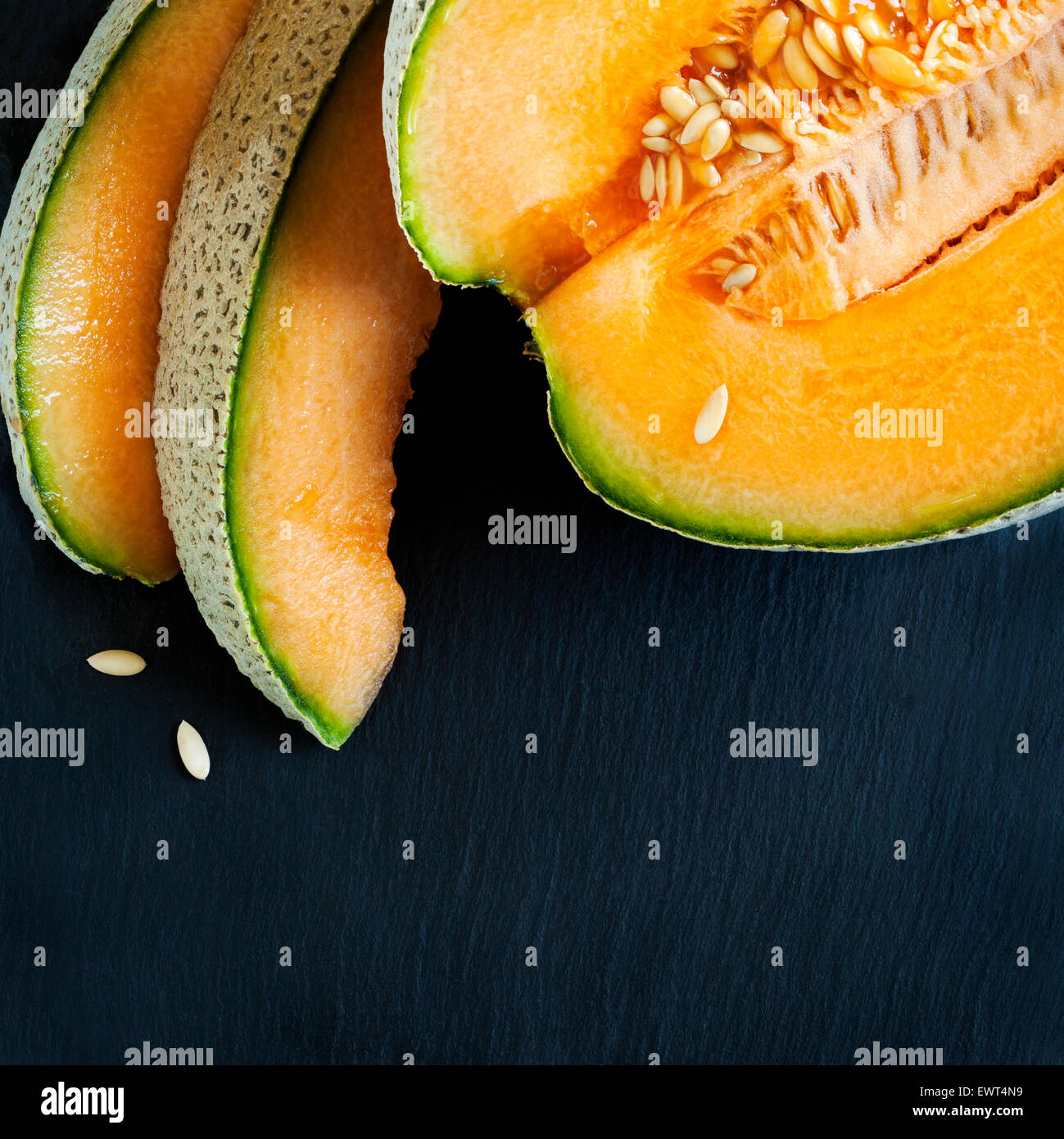 Melon fruit slice plate hi-res stock photography and images - Alamy