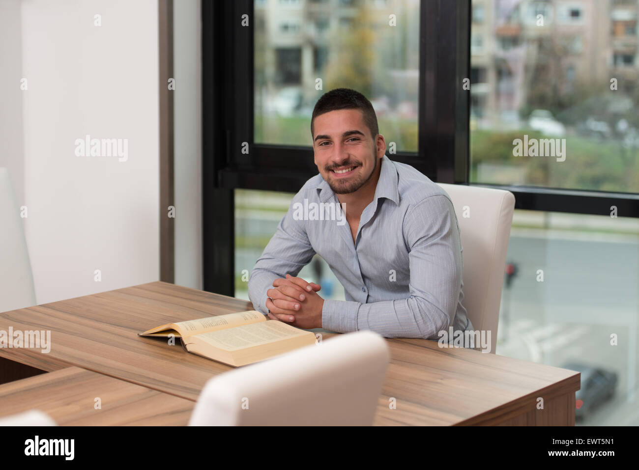 A Portrait Of An Caucasian College Student Man In Library - Shallow ...