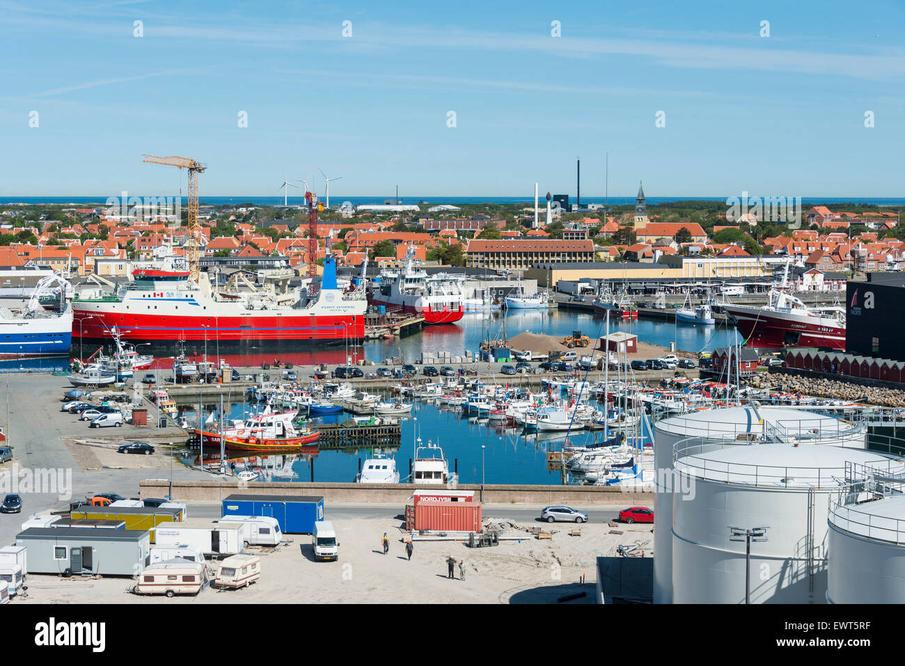 Town and harbour view, Skagen, North Jutland Region, Denmark Stock ...