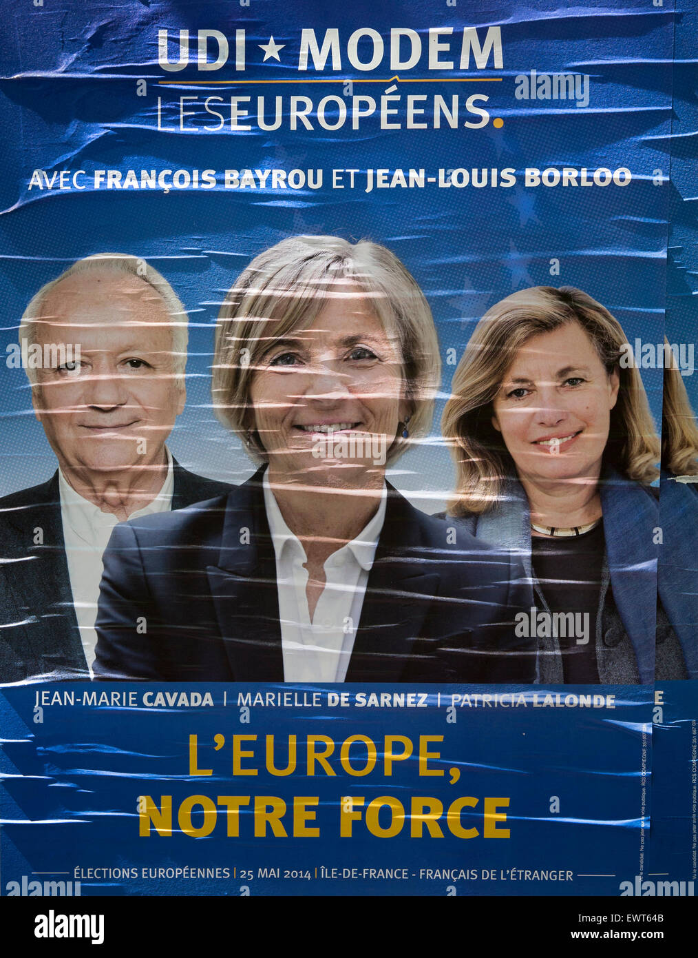 European Parliament election poster for French candidates Jean-Marie ...