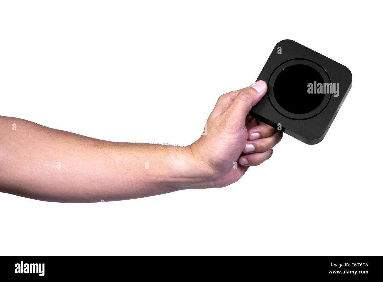 Hand holding square black box Stock Photo - Alamy