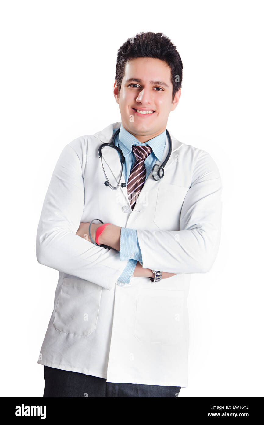 1 indian man doctor standing pose Stock Photo - Alamy