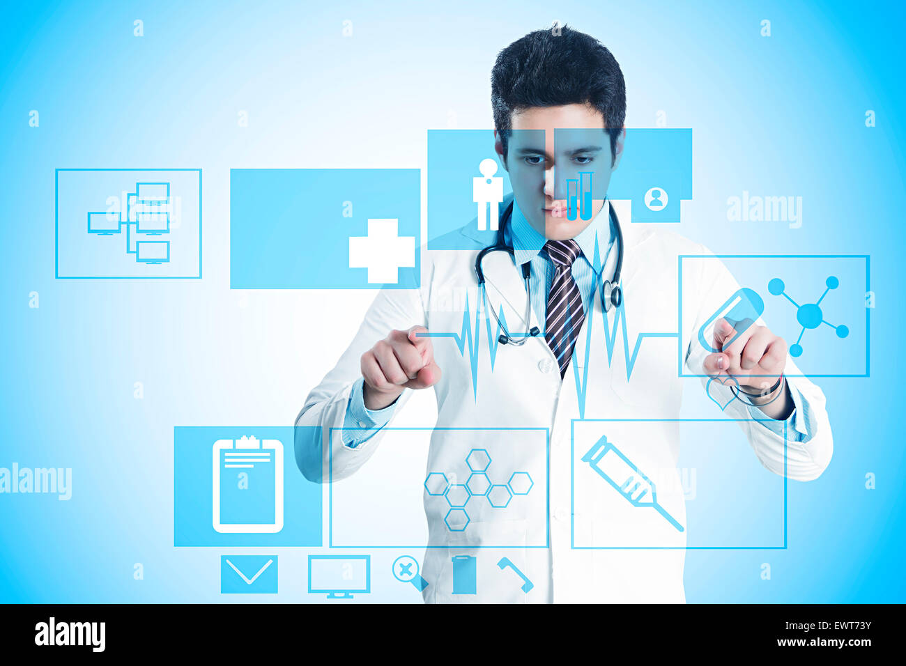 Doctor touching image human hi-res stock photography and images - Alamy