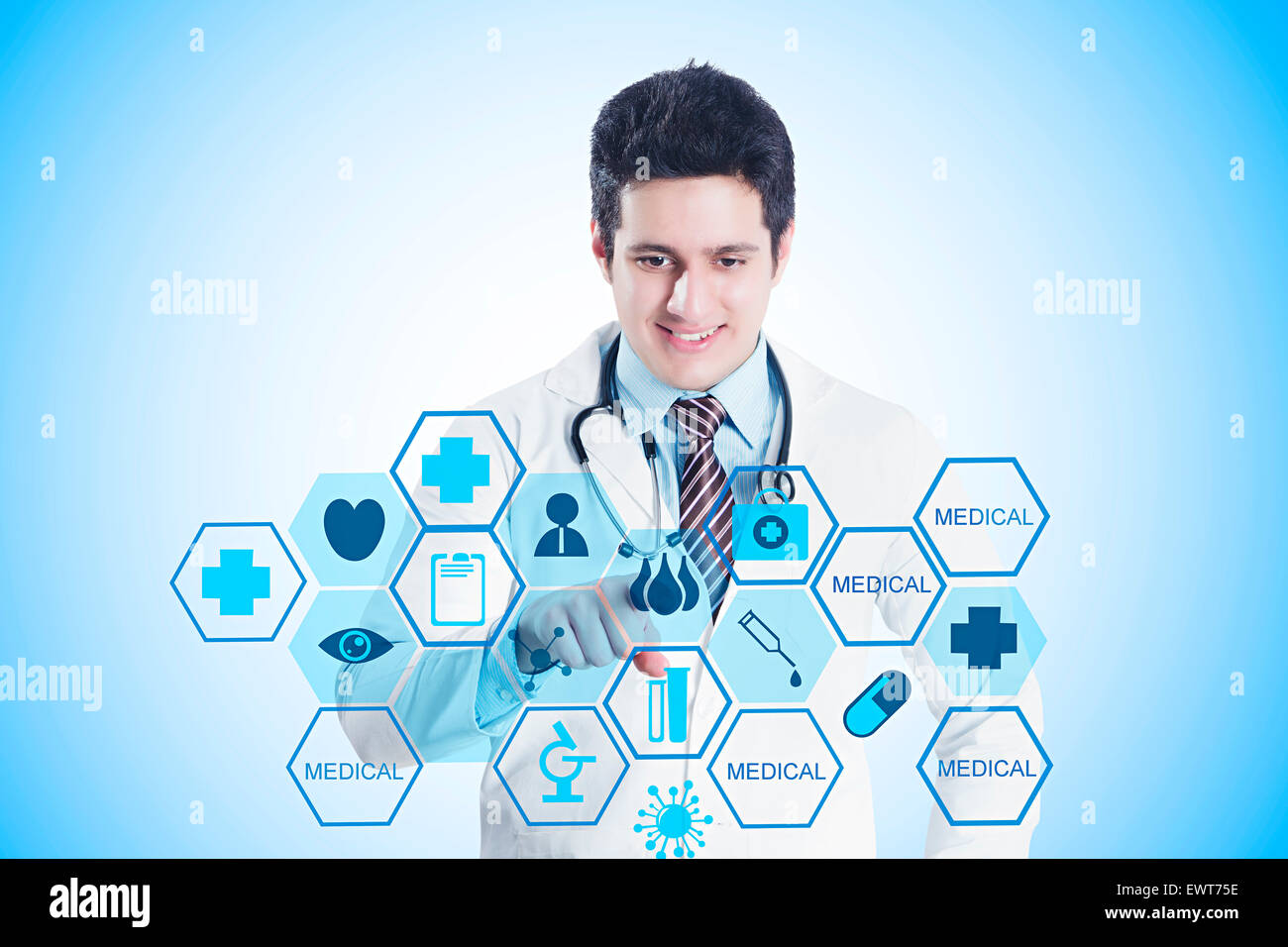 1 indian man doctor Futuristic Stock Photo - Alamy