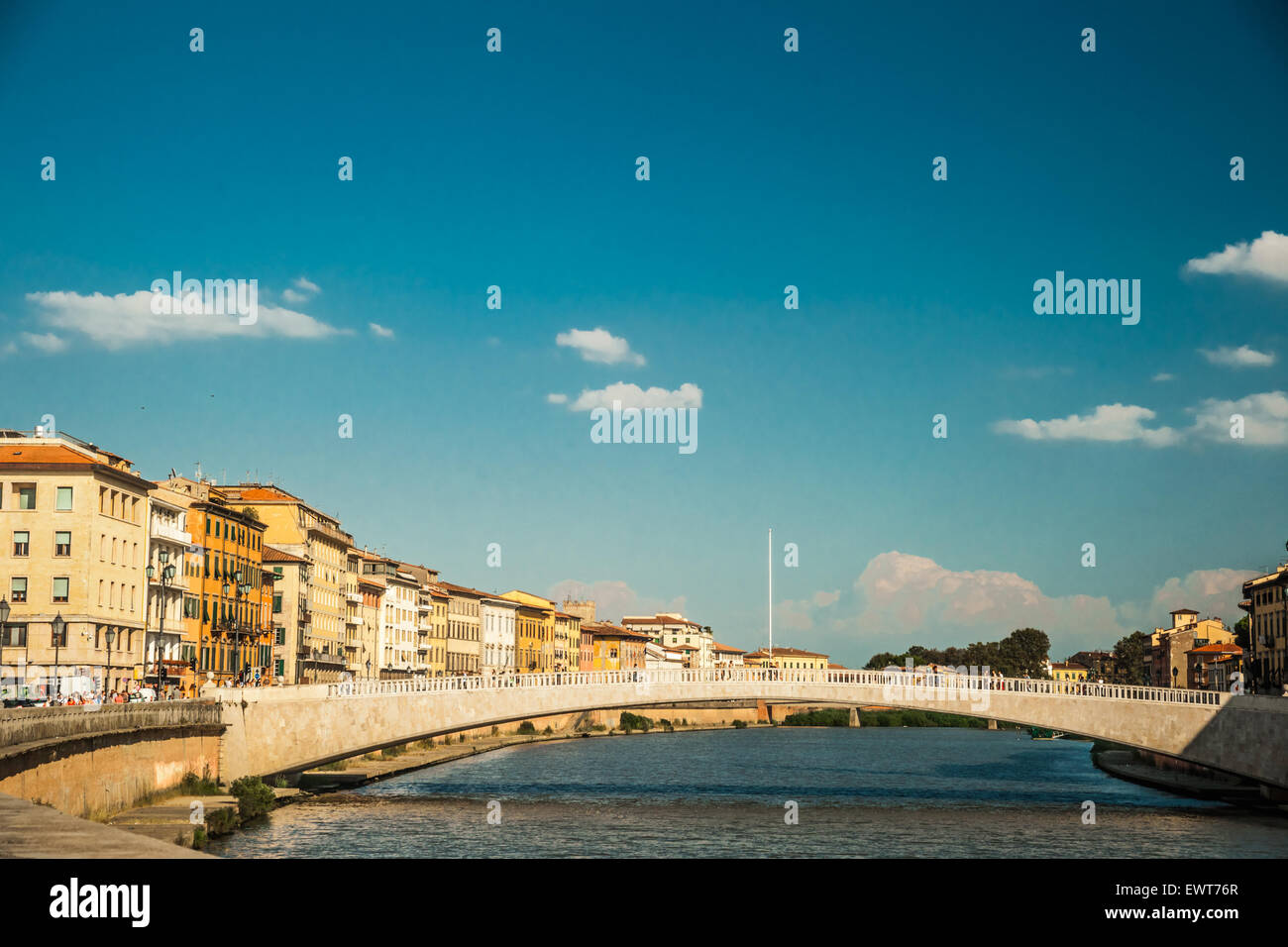 View of old street and river Arno in Pisa city Stock Photo - Alamy