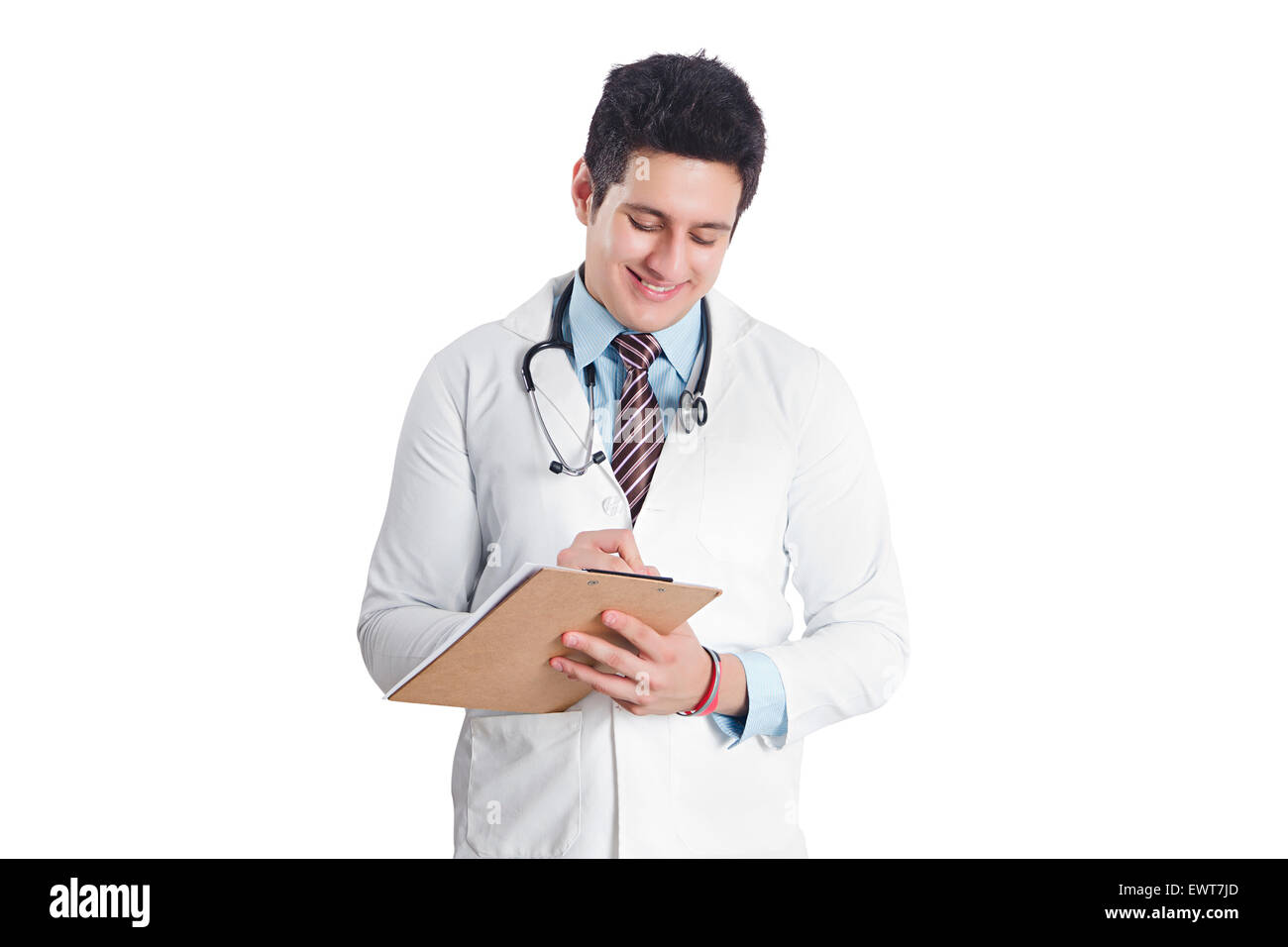 1 indian man doctor Report Checking Stock Photo - Alamy