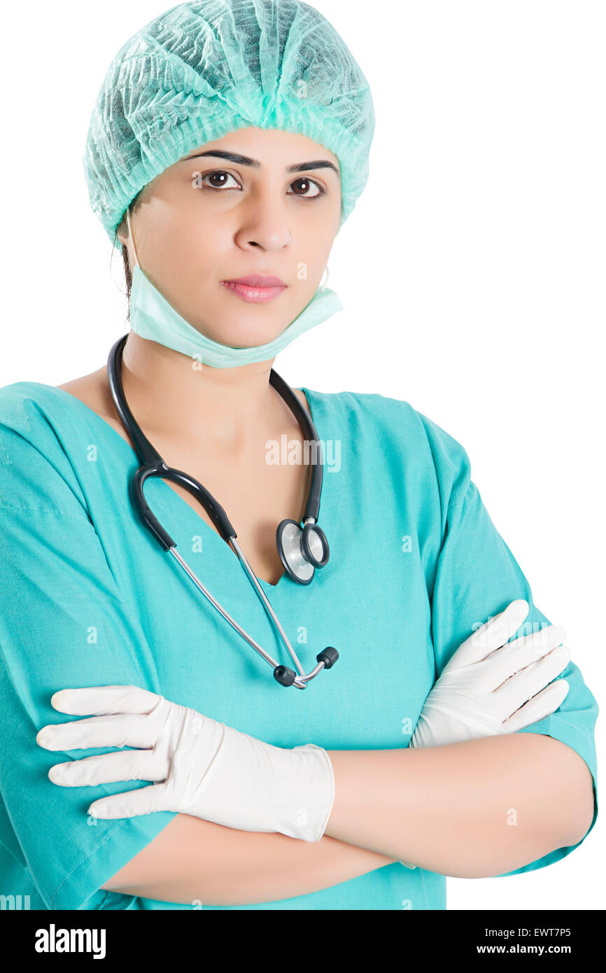 1 indian woman Surgeon doctor standing pose Stock Photo - Alamy