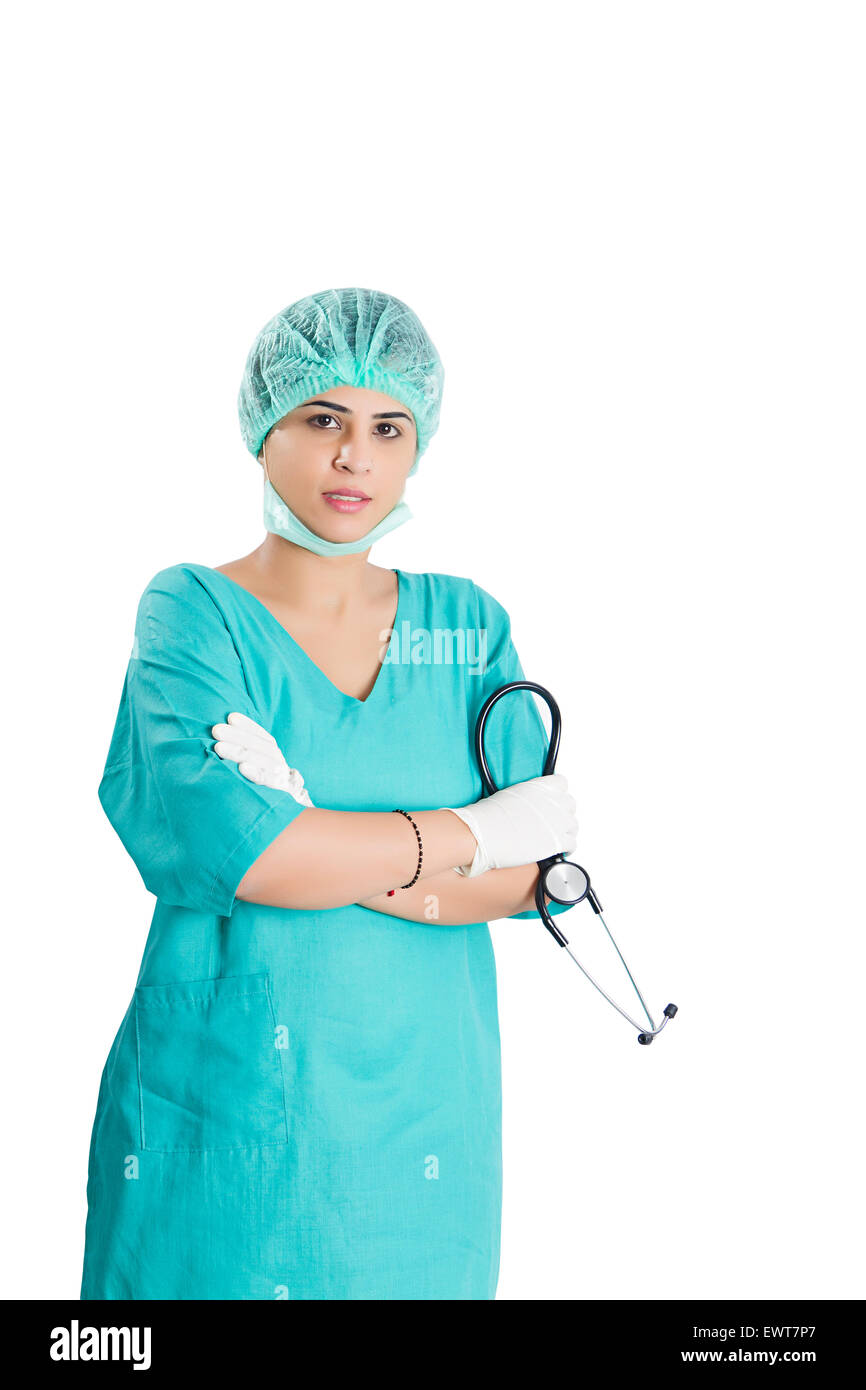 1 indian woman Surgeon doctor standing pose Stock Photo - Alamy