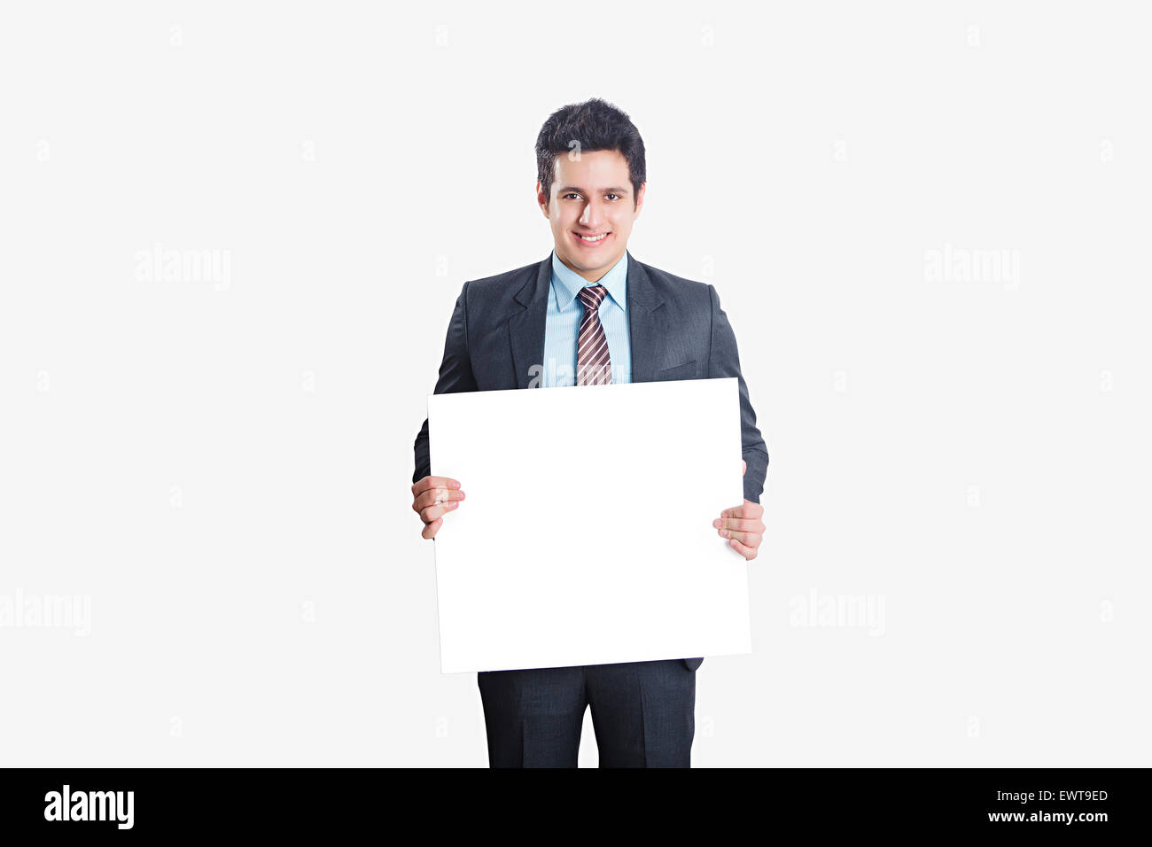 1 indian Business Man Showing Message Board Stock Photo - Alamy