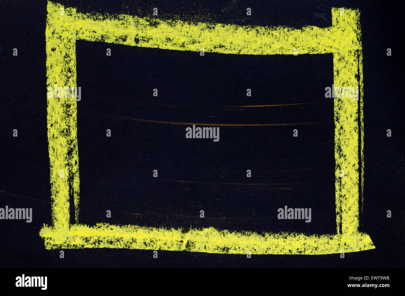 yellow frame on black paper background Stock Photo - Alamy