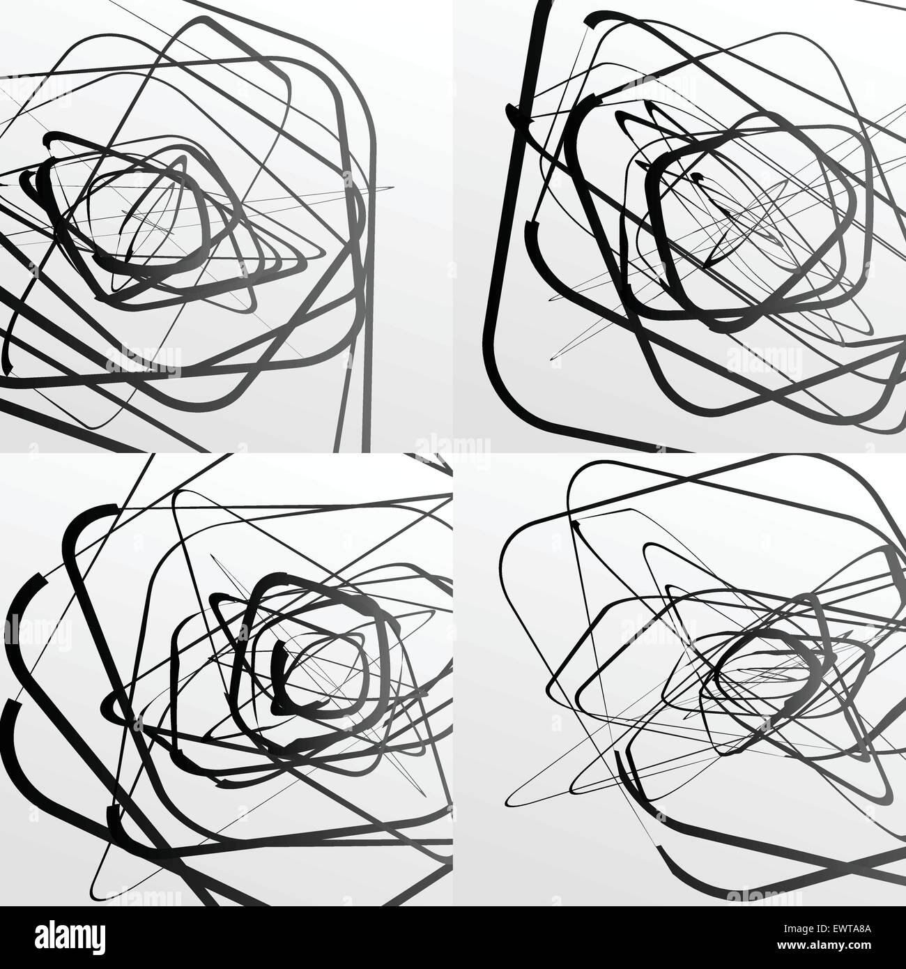 Artistic abstract vector. Random rounded squares. Set of 4 versions Stock Vector Image & Art - Alamy