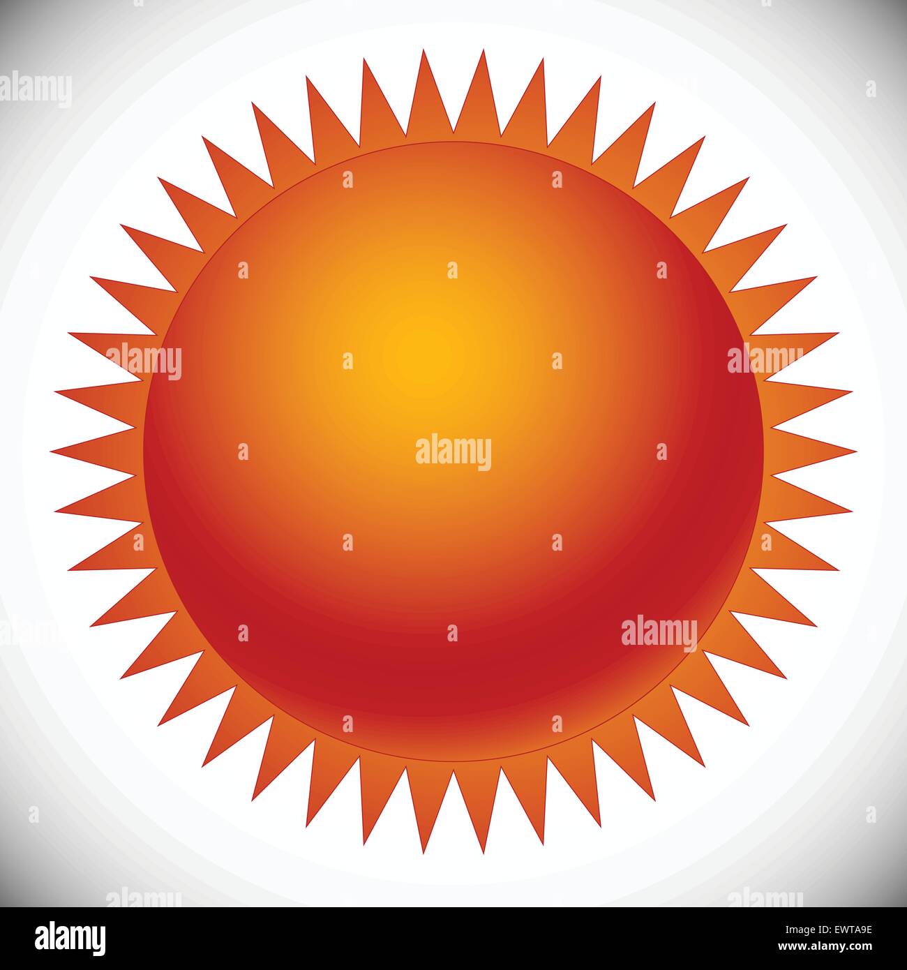 Orange-red sun shape isolated on white. Editable vector clip-art Stock ...