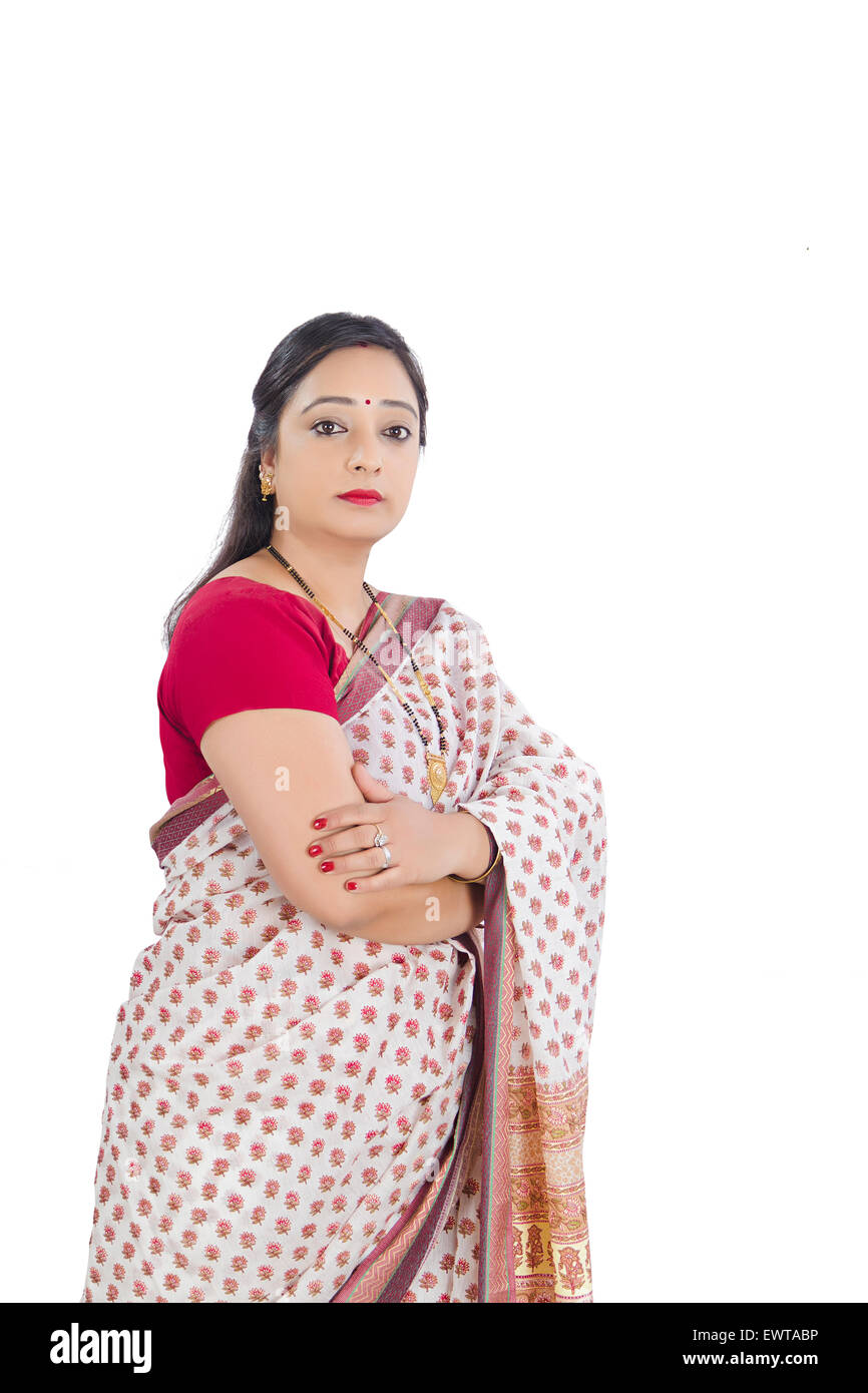 1 indian Woman Standing pose Stock Photo - Alamy