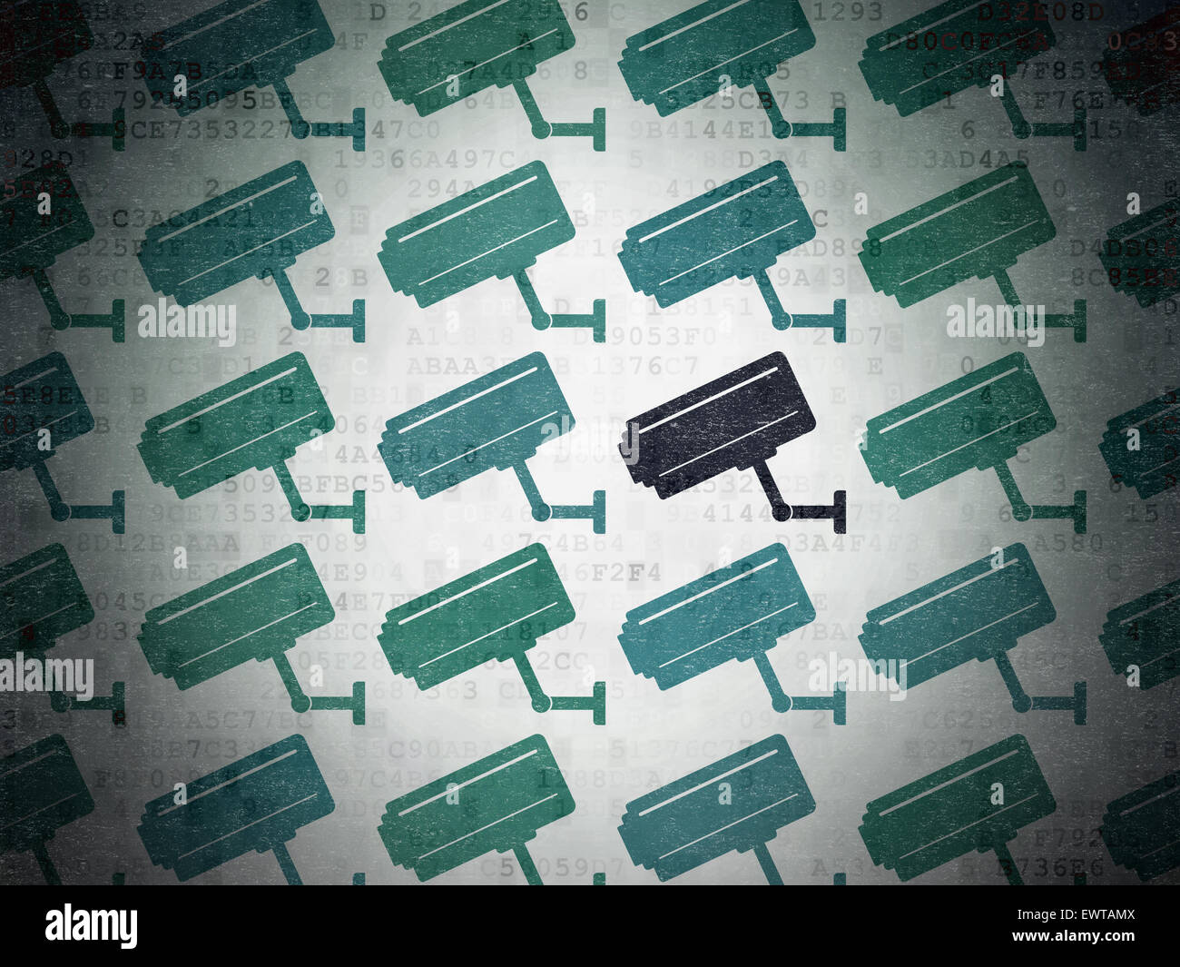 Security concept: cctv camera icon on Digital Paper background Stock ...