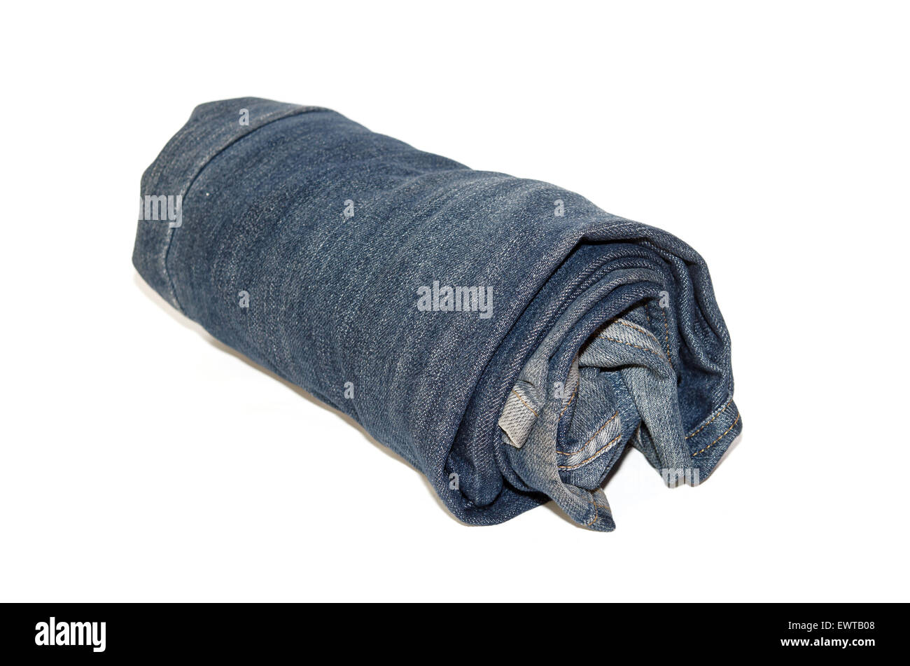 roll jeans isolated on white background Stock Photo - Alamy