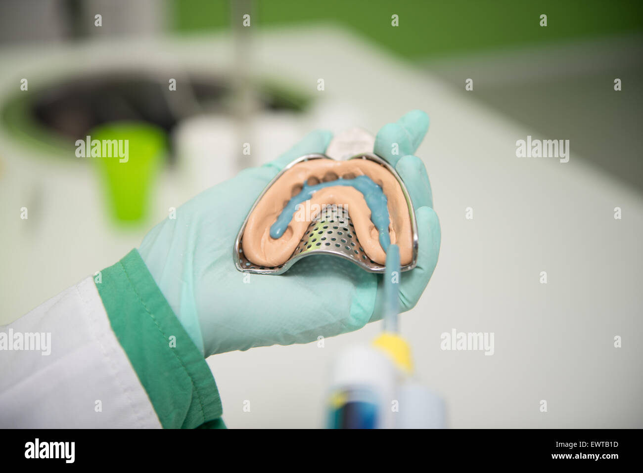 Close-up Shot Of Dental Impression With Implant Stock Photo - Alamy