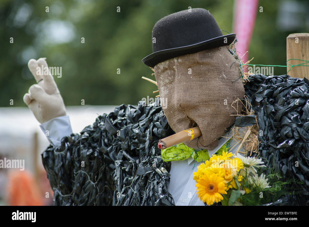 Scarecrow of Winston Churchill, RHS Hampton Court Palace Flower Show ...