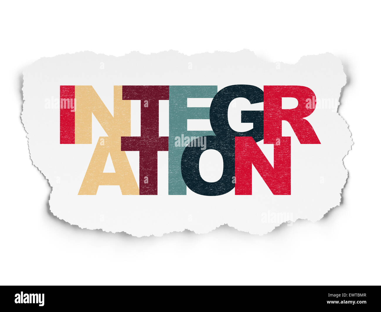 Business concept: Integration on Torn Paper background Stock Photo - Alamy