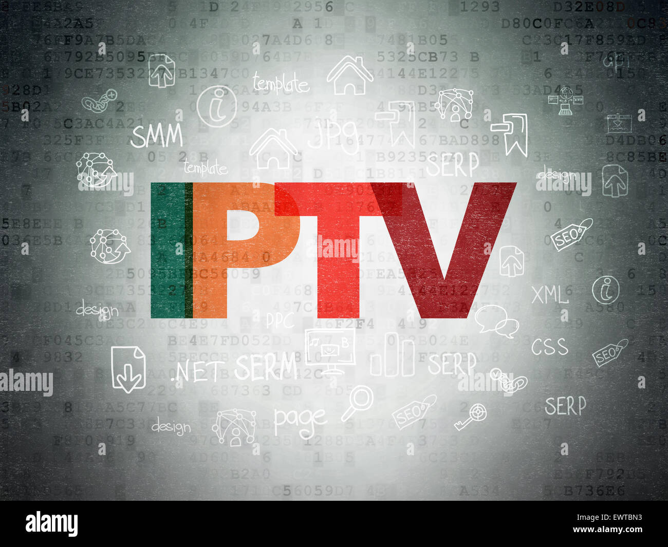 Web design concept: IPTV on Digital Paper background Stock Photo - Alamy