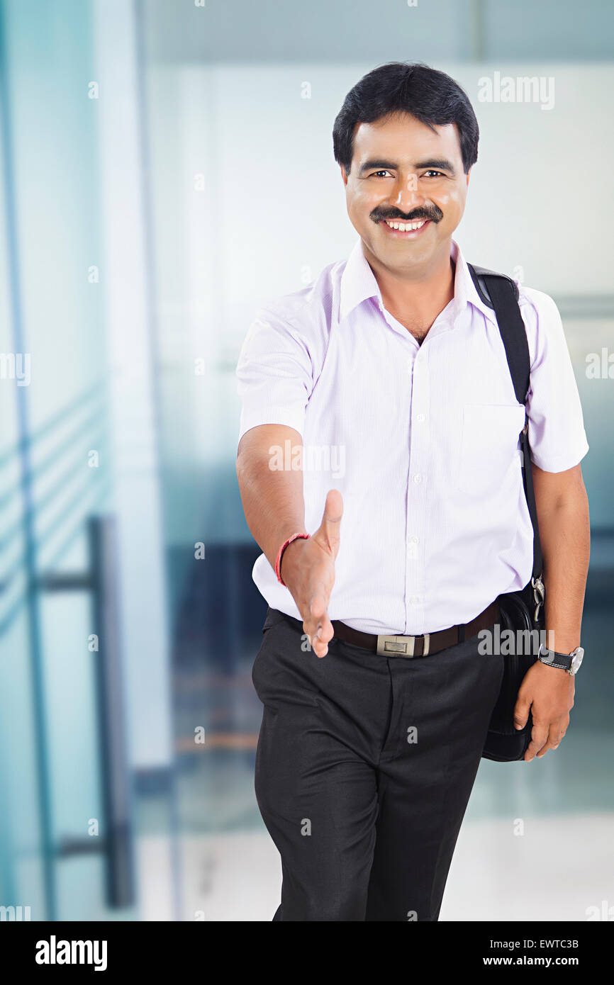 1 indian Salesperson man Shaking Hand Stock Photo - Alamy
