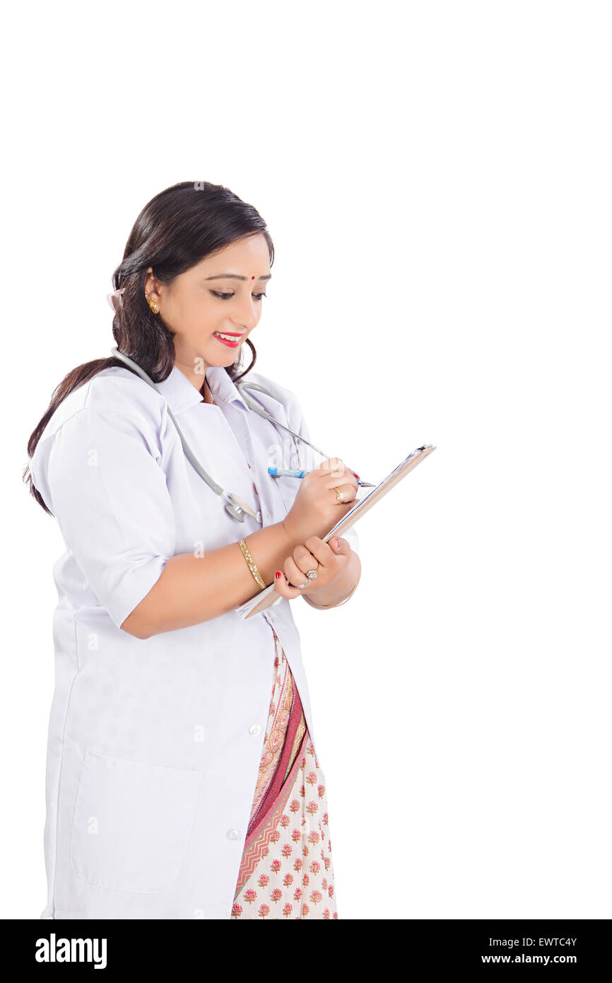 Indian doctor reading reports smiling hi-res stock photography and ...