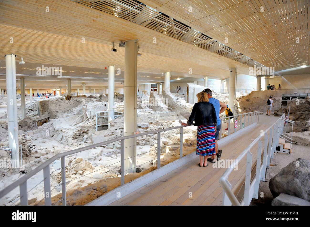The prehistoric city of Akrotiri on the island of santorini, Greece ...