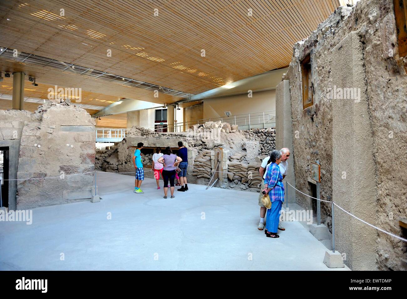 The prehistoric city of Akrotiri on the island of santorini, Greece ...