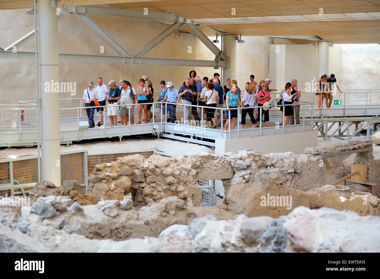 The prehistoric city of Akrotiri on the island of santorini, Greece ...