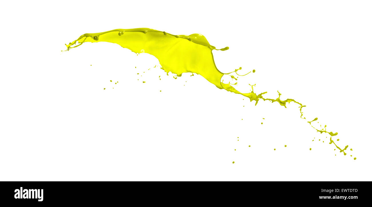 splendid yellow paint splash isolated on white background Stock Photo ...