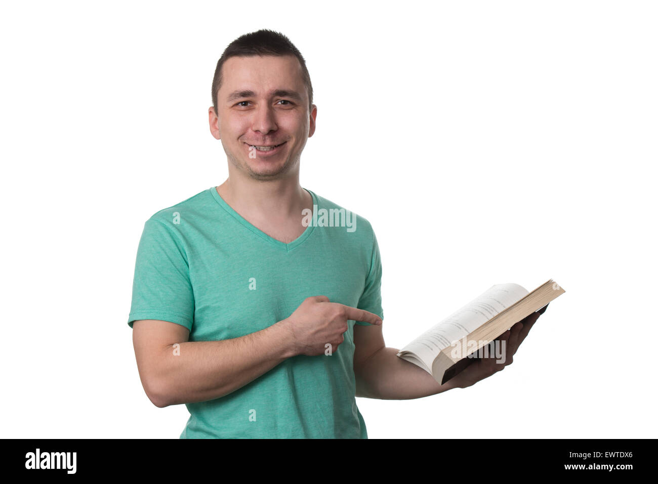 Man standing up reading a book hi-res stock photography and images - Alamy