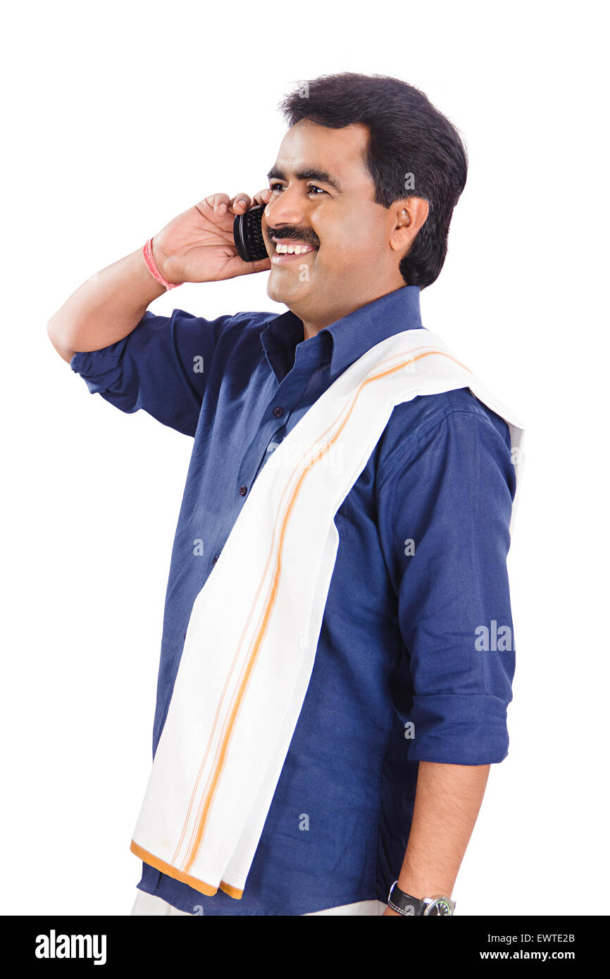 1 South Indian man talking Cell Phone Stock Photo - Alamy