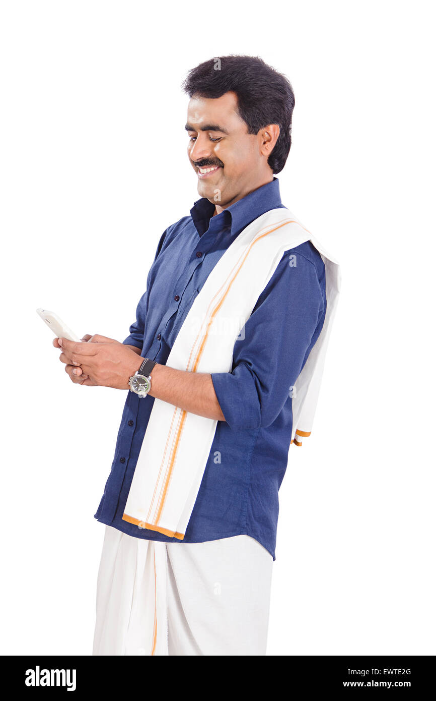 1 South Indian man dialing Cell Phone Stock Photo - Alamy