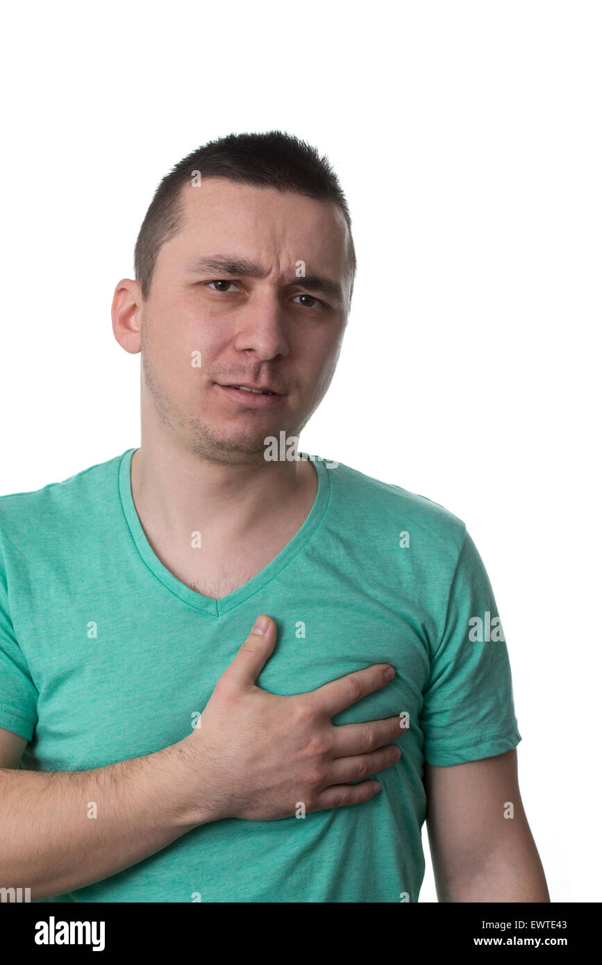 Man clutching chest hand hi-res stock photography and images - Alamy