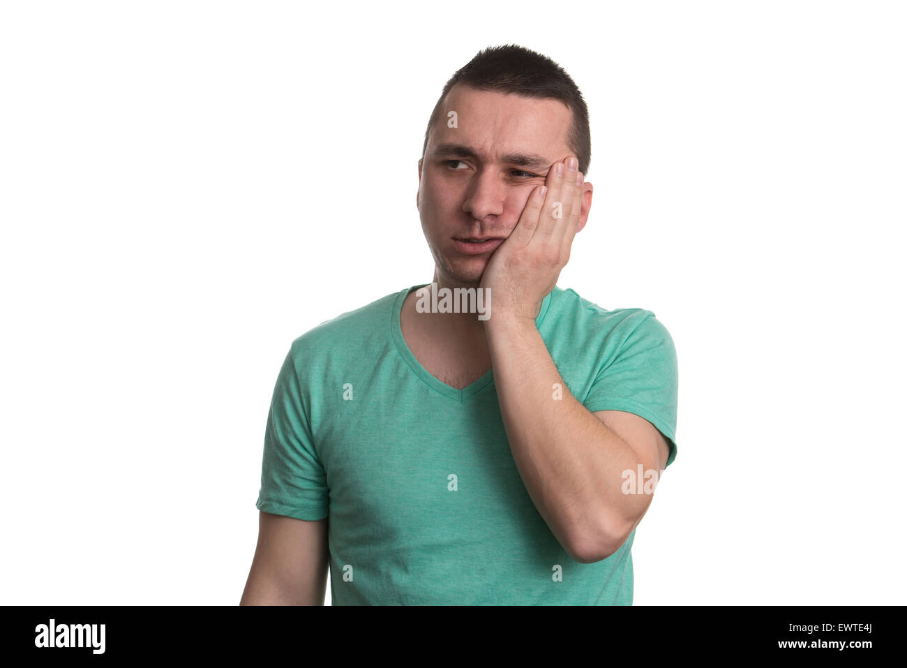 Portrait Of Young Man With Sensitive Tooth Ache Crown Problem ...