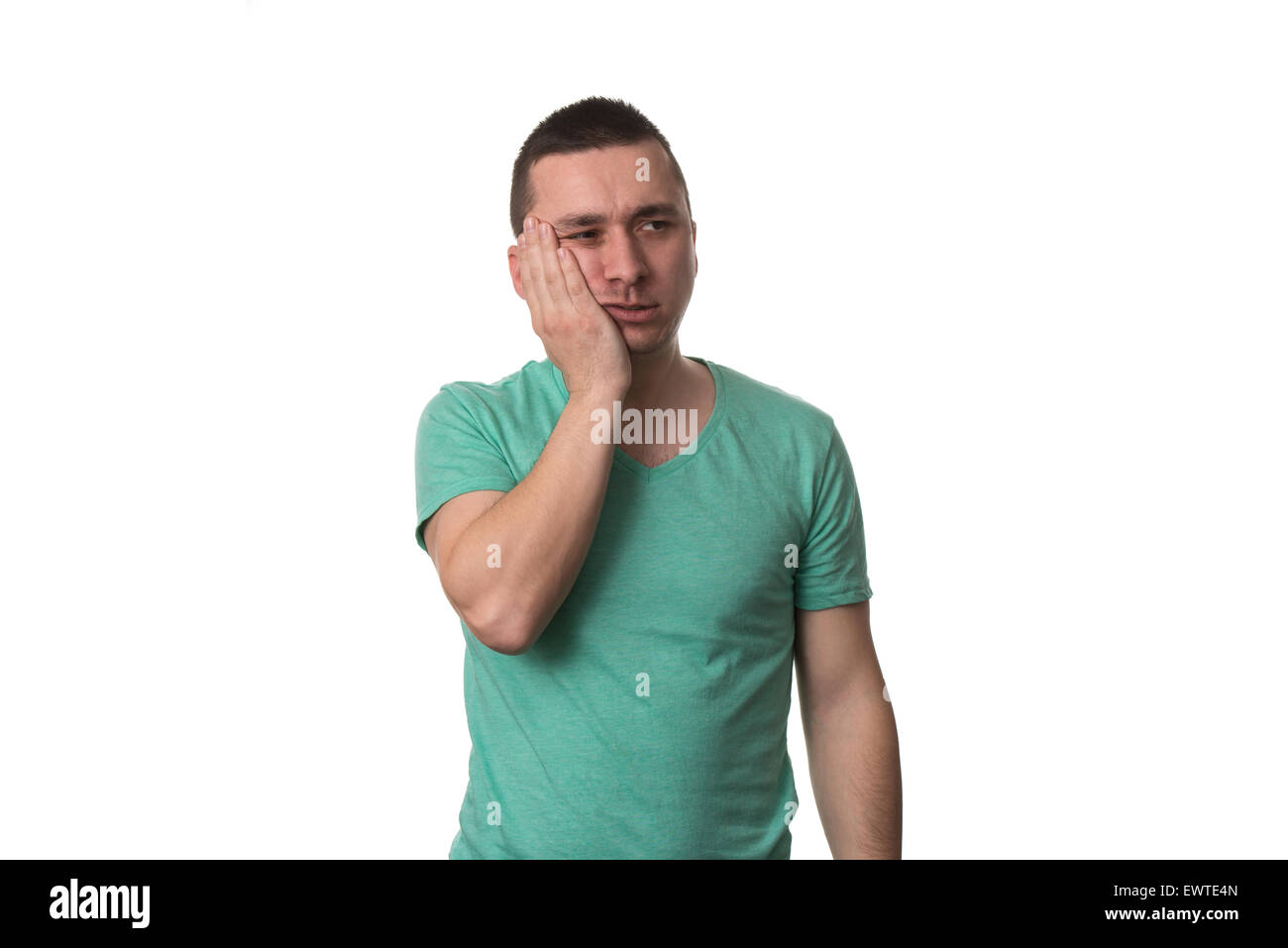 Portrait Of Young Man With Sensitive Tooth Ache Crown Problem ...