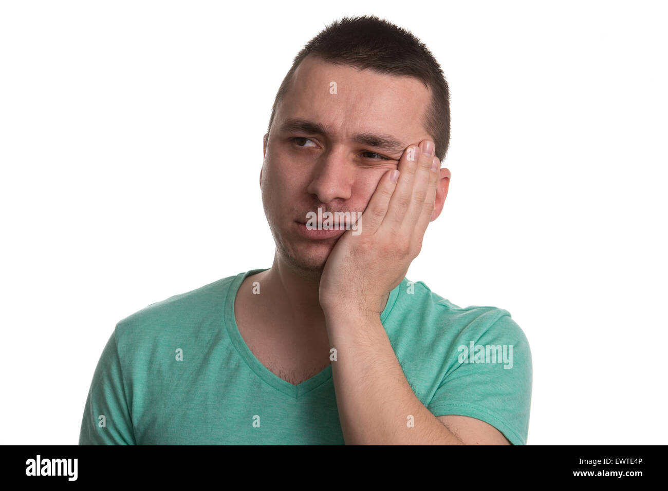 Portrait Of Young Man With Sensitive Tooth Ache Crown Problem ...