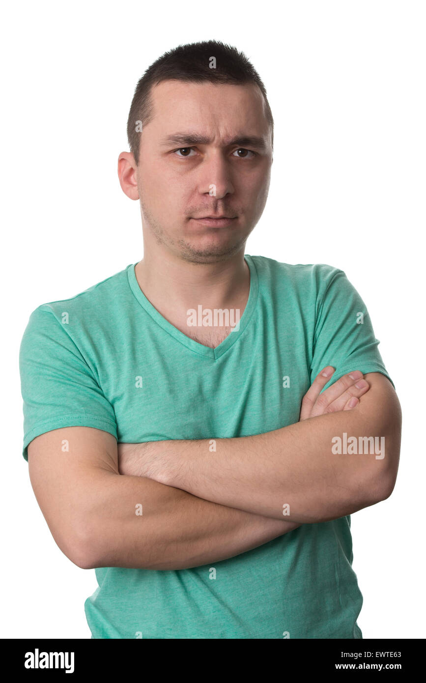 Serious Young Men Isolated On White Background Stock Photo - Alamy