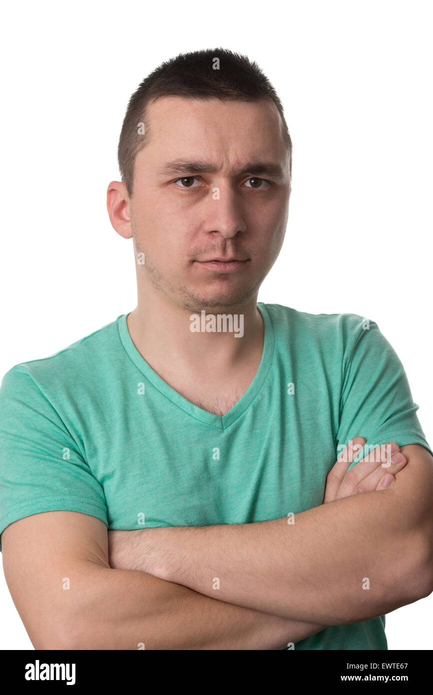 Serious Young Men Isolated On White Background Stock Photo - Alamy