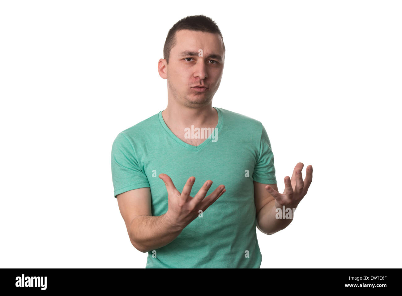 Young Man Looking Shocked And Surprised In Full Disbelief Hands Up In ...