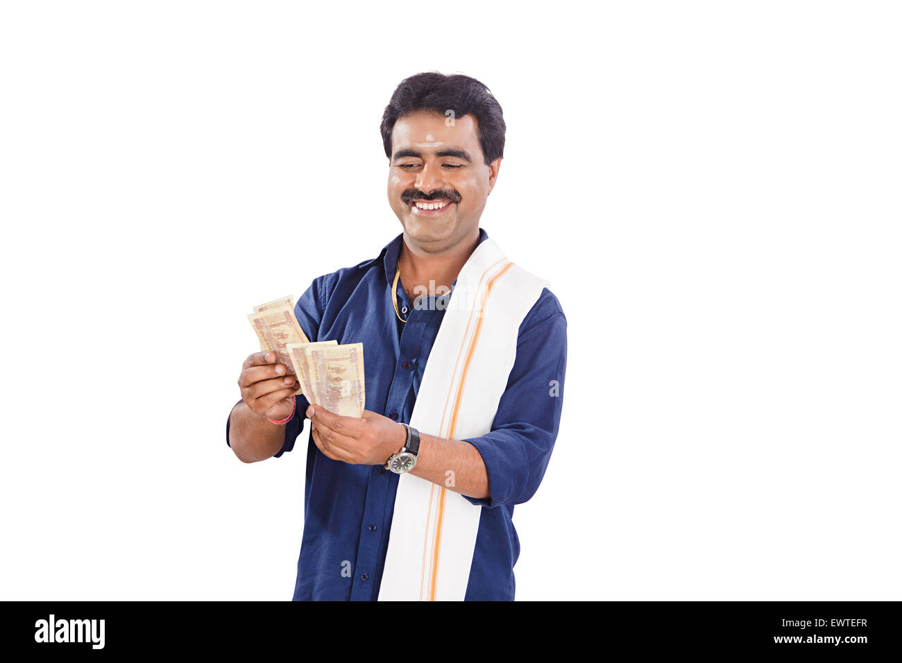 1 South Indian man Counting money Stock Photo - Alamy