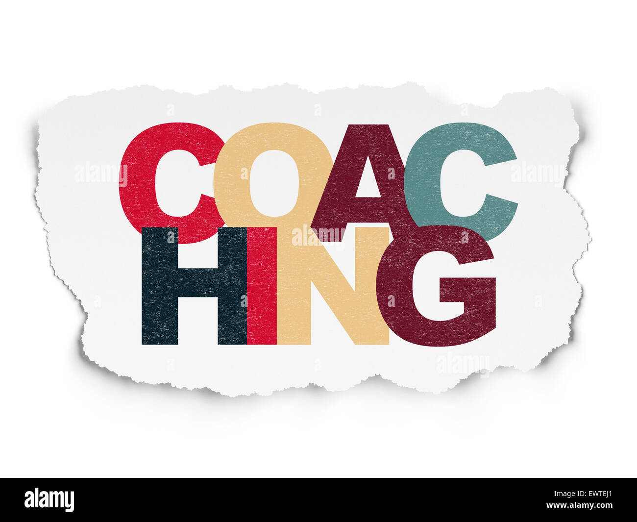 Education concept: Coaching on Torn Paper background Stock Photo - Alamy