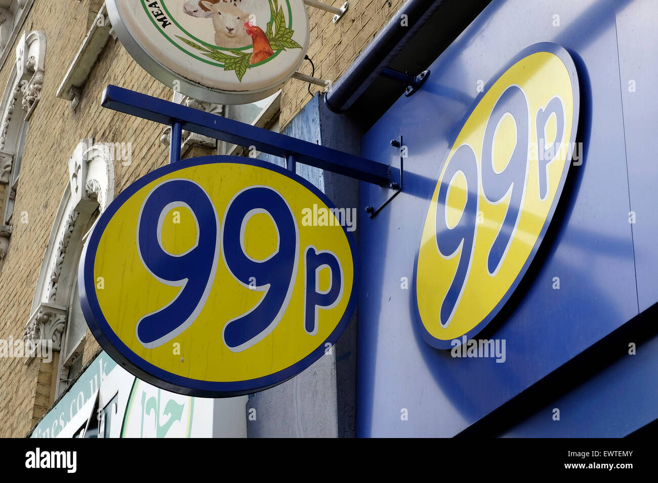 A close-up view of 99P store in Harlesden, London Stock Photo - Alamy